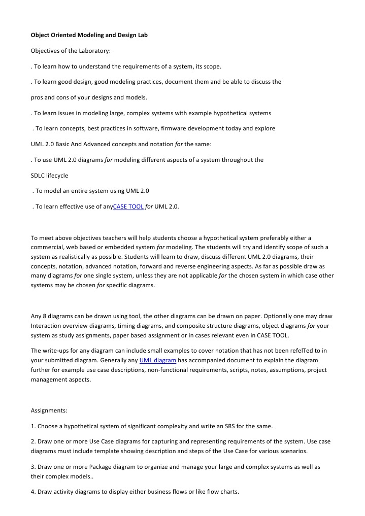 Object Oriented Modeling and Design Lab | PDF | Use Case | Unified Modeling Language