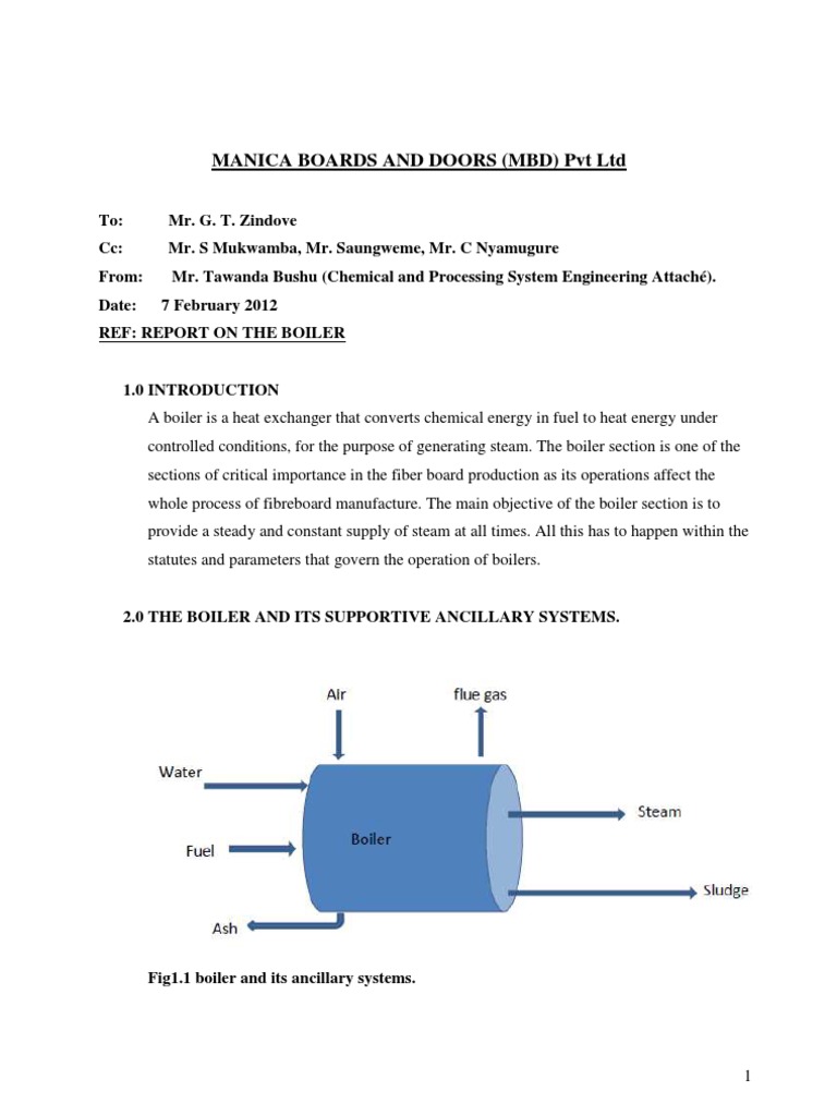 MANICA BOARDS and DOORS Tawanda Report On Boiler Final | PDF | Boiler ...