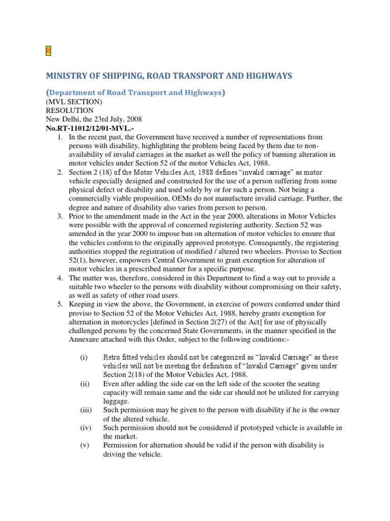 Notification Alteration of Two Wheelers | PDF | Vehicles | Motor Vehicle