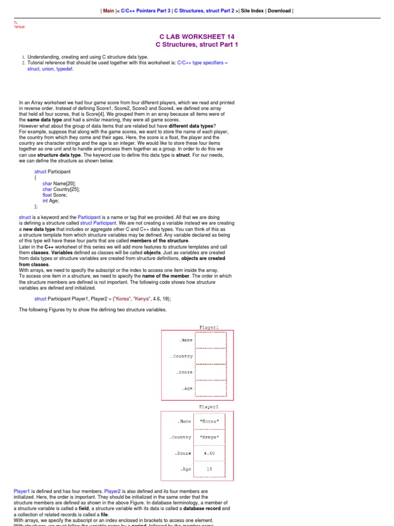 C Structures, struct Part 1 | PDF | Notation | Programming Paradigms