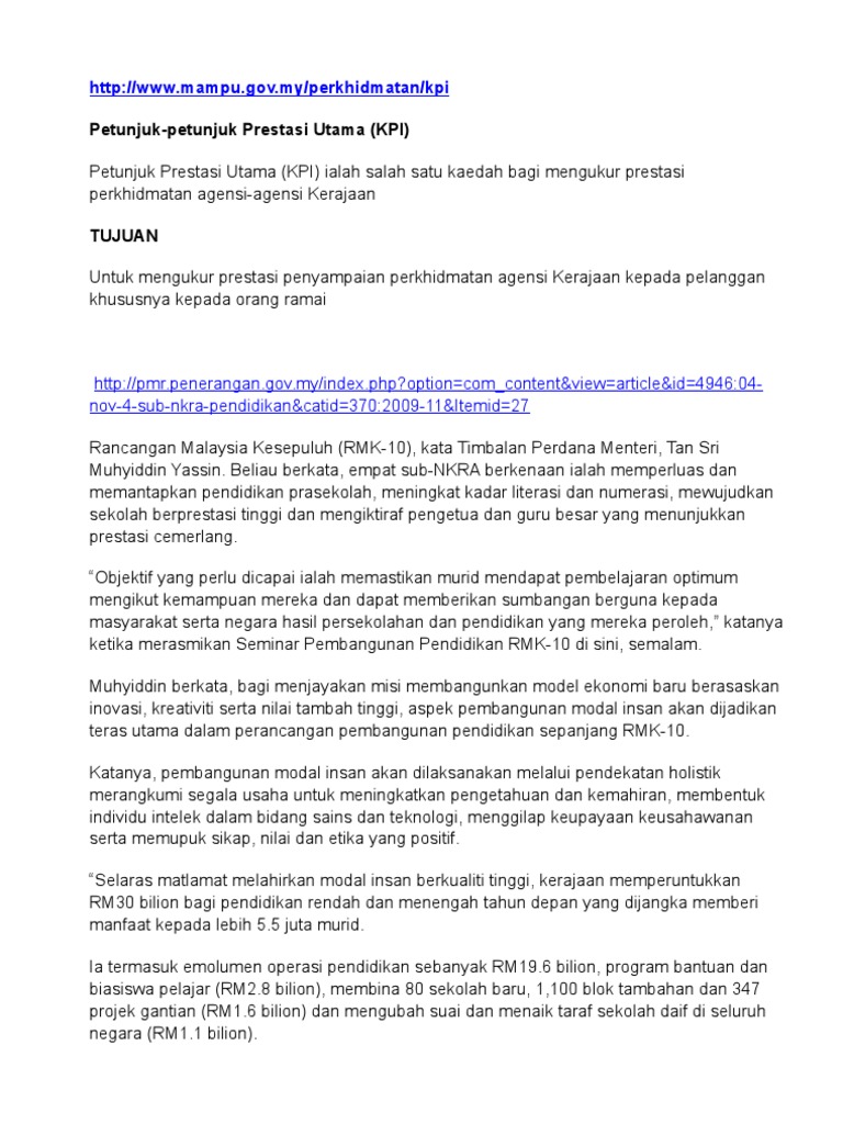 Petunjuk-Petunjuk Prestasi Utama (KPI) : Nov-4-Sub-Nkra-Pendidikan ...
