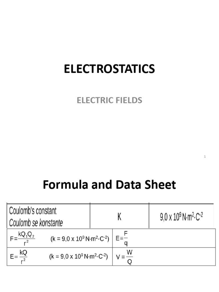 9. Electrostatics - Electric Fields | PDF