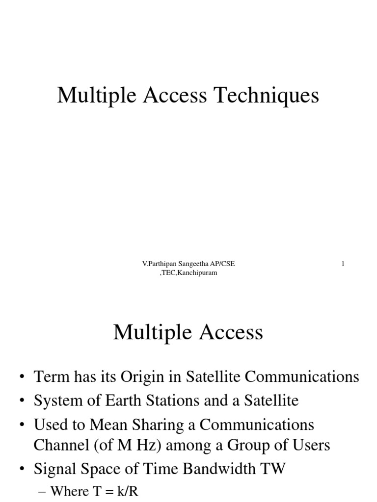 Multiple Access Techniques | PDF | Code Division Multiple Access | Channel Access Method