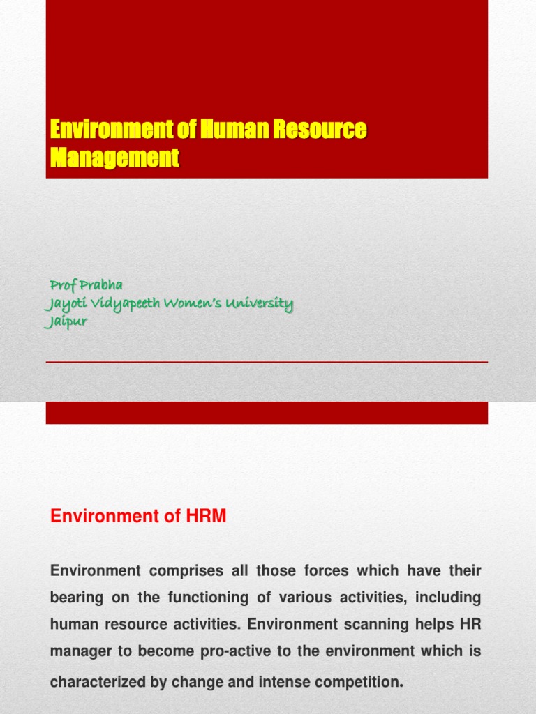 Environment of HRM | Download Free PDF | Human Resource Management ...