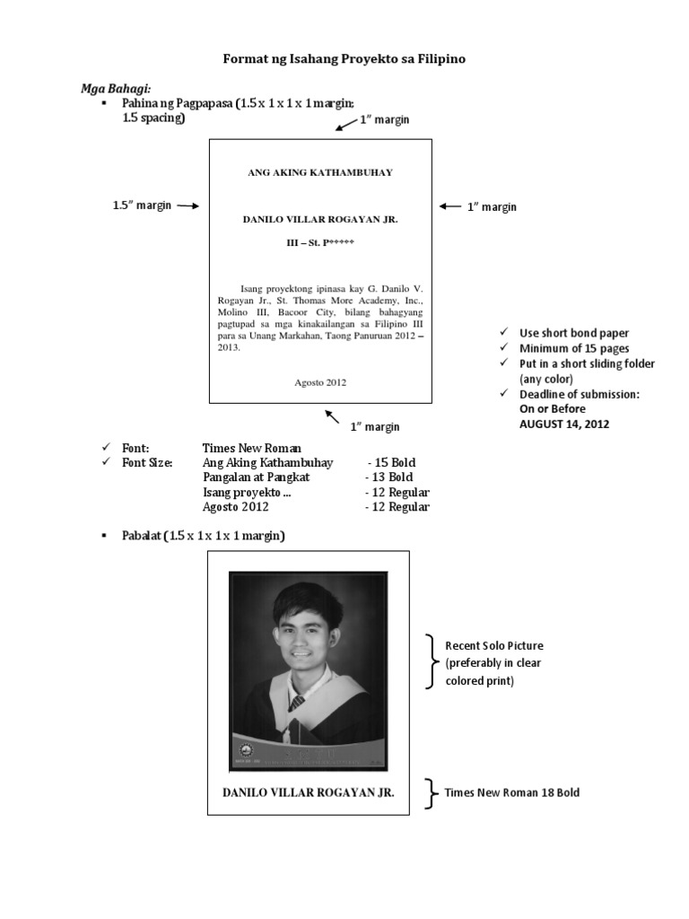 Format Filipino Project 2012 | PDF