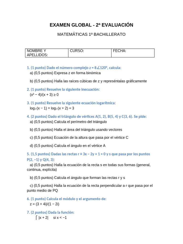 Examen Global 3 SinLimitesDerivadas (1) | PDF | Triángulo | Objetos ...