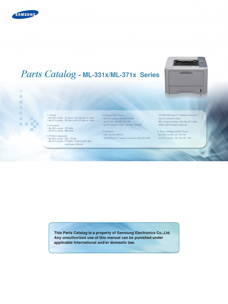 Parts Catalog ML-331x 371x Series | PDF | Electronic Engineering ...