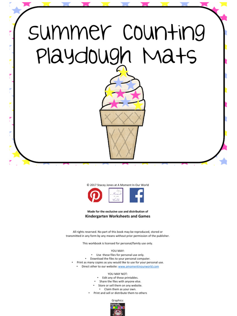 Summer Counting Playdough Mats | PDF