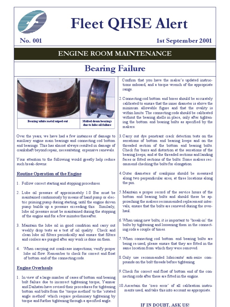 001 Bearing Failure | PDF | Bearing (Mechanical) | Screw