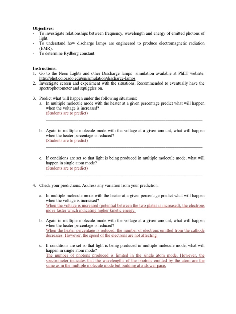 Exploring Discharge Lamps and Light Emission | PDF | Energy Level ...