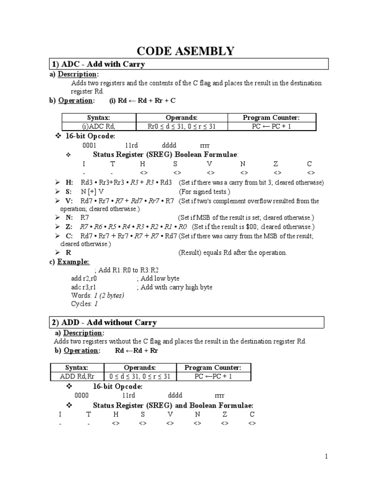 Code Asembly | PDF | Instruction Set | Pointer (Computer Programming)