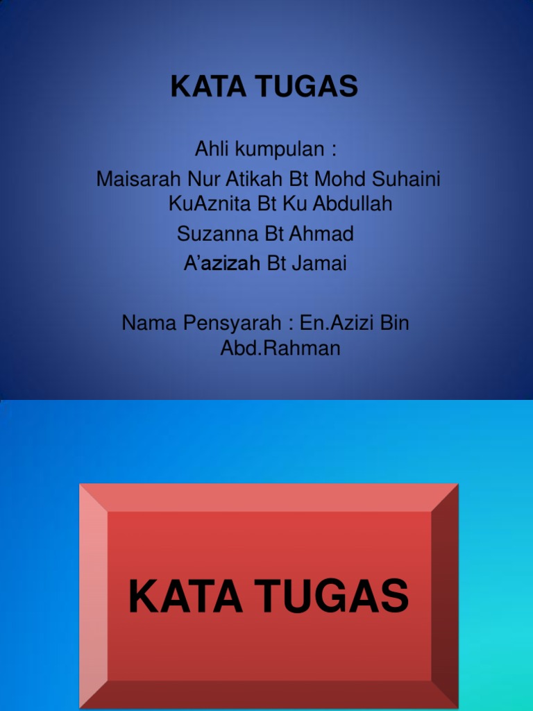Kata Tugas | PDF