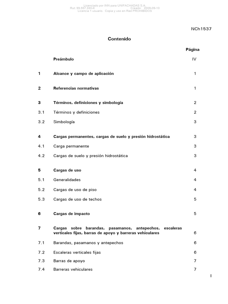 Vigente - NCh1537 Of2009 - Diseño Estructural - Cargas Permanentes y ...