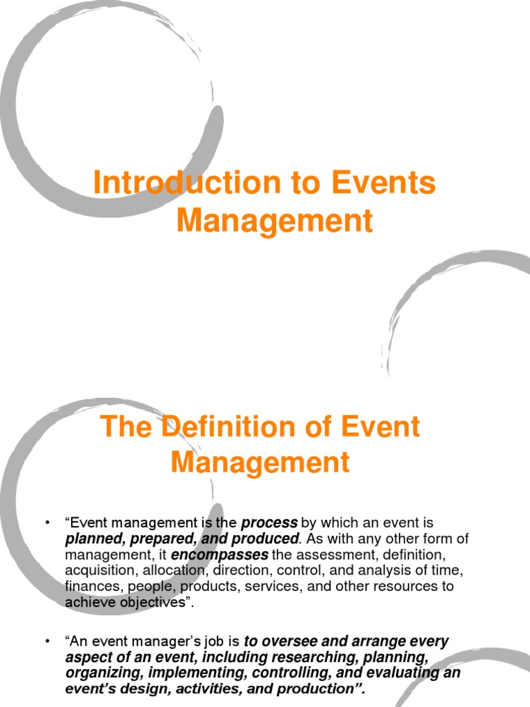 Introduction To Events Management | PDF | Risk Management | Employment