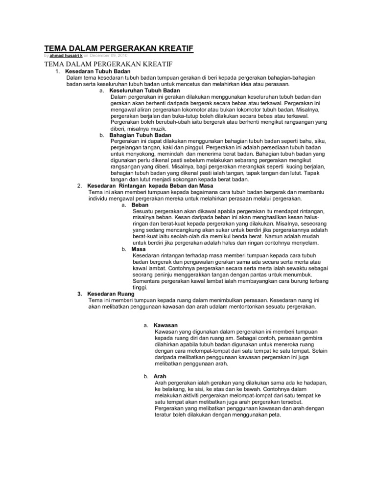 Tema Dalam Pergerakan Kreatif | PDF