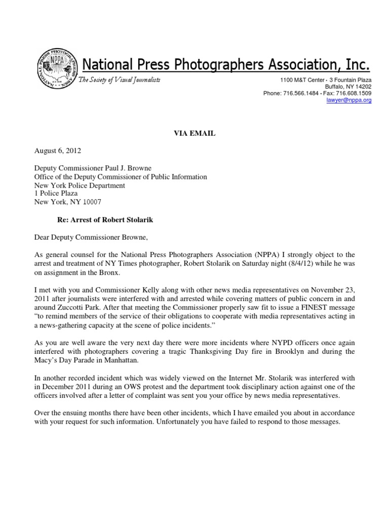 NYPD Letter 08-06-12 | PDF