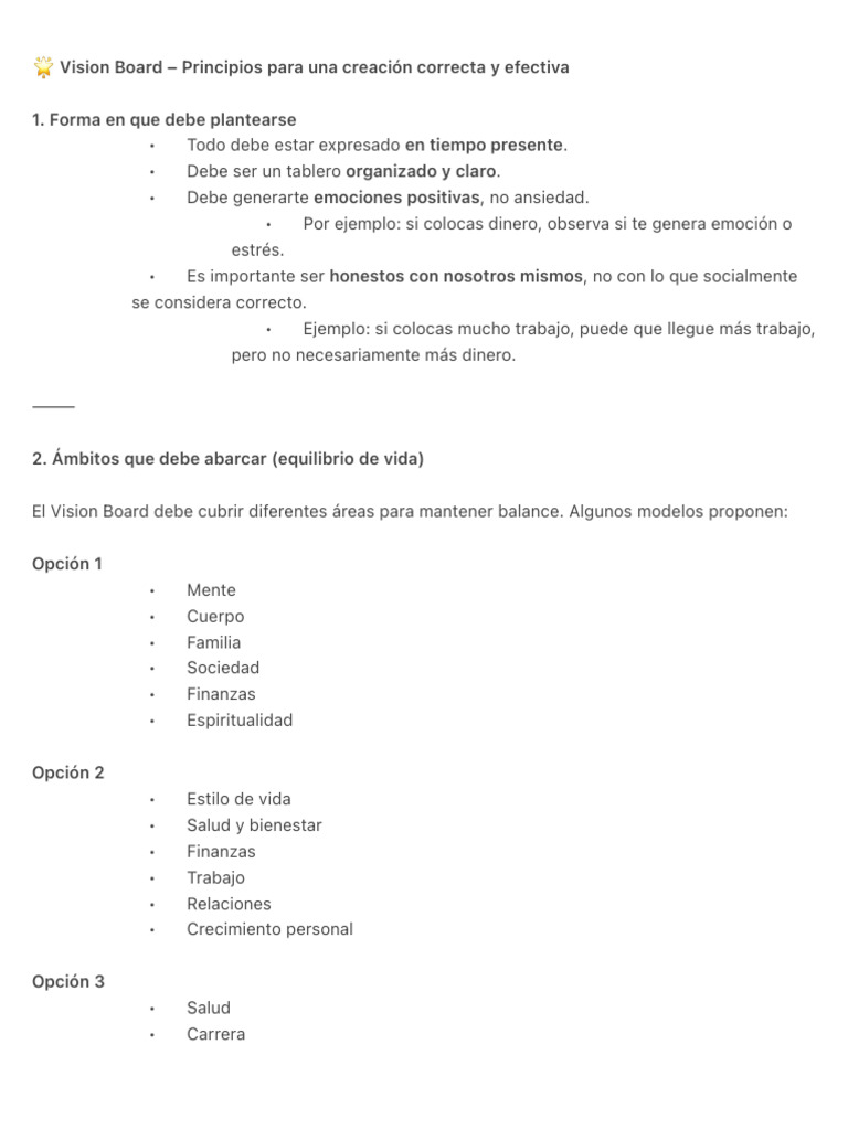 ? Vision Board – Principios para una creación correcta y efectiva | PDF ...