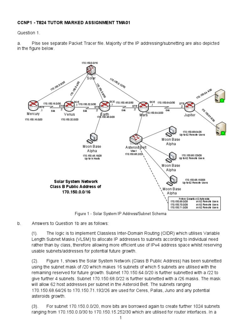 CCNP Route Tma01 | PDF | Routing | Computer Network