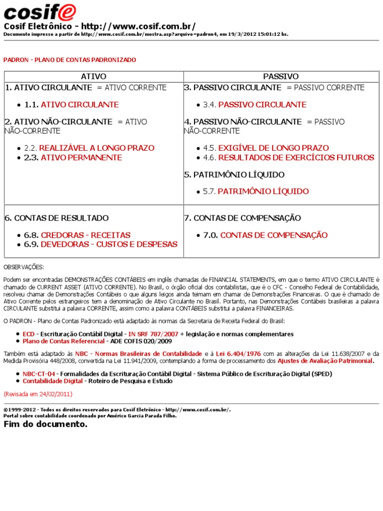 FUNÇÃO E FUNCIONAMENTO DAS CONTAS cosif.com | Relatório Anual ...