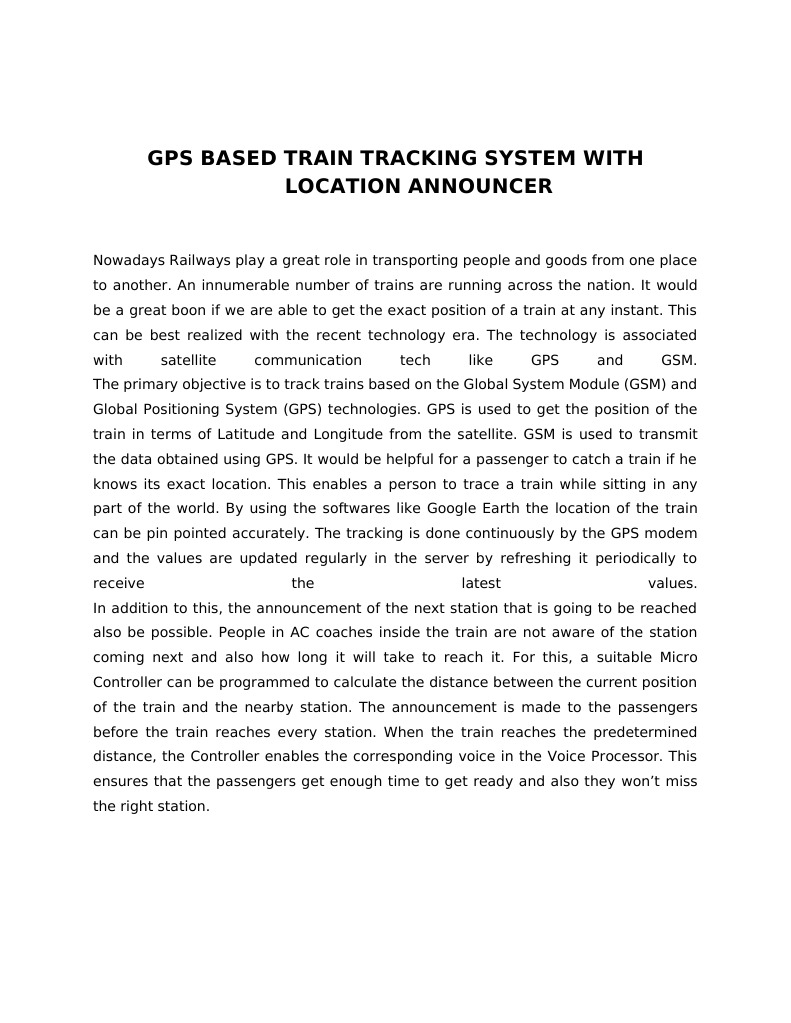 Track Trains with GPS & Announce Stops | PDF | Pic Microcontroller ...