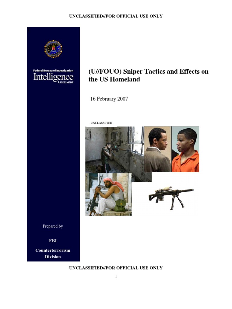 FBI Sniper Tactics Effects On The US Homeland | PDF