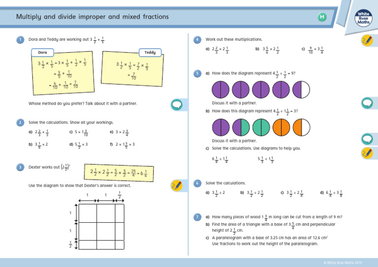 Y8 Autumn Block 3 D9 Multiply and Divide Improper and Mixed Fractions H ...