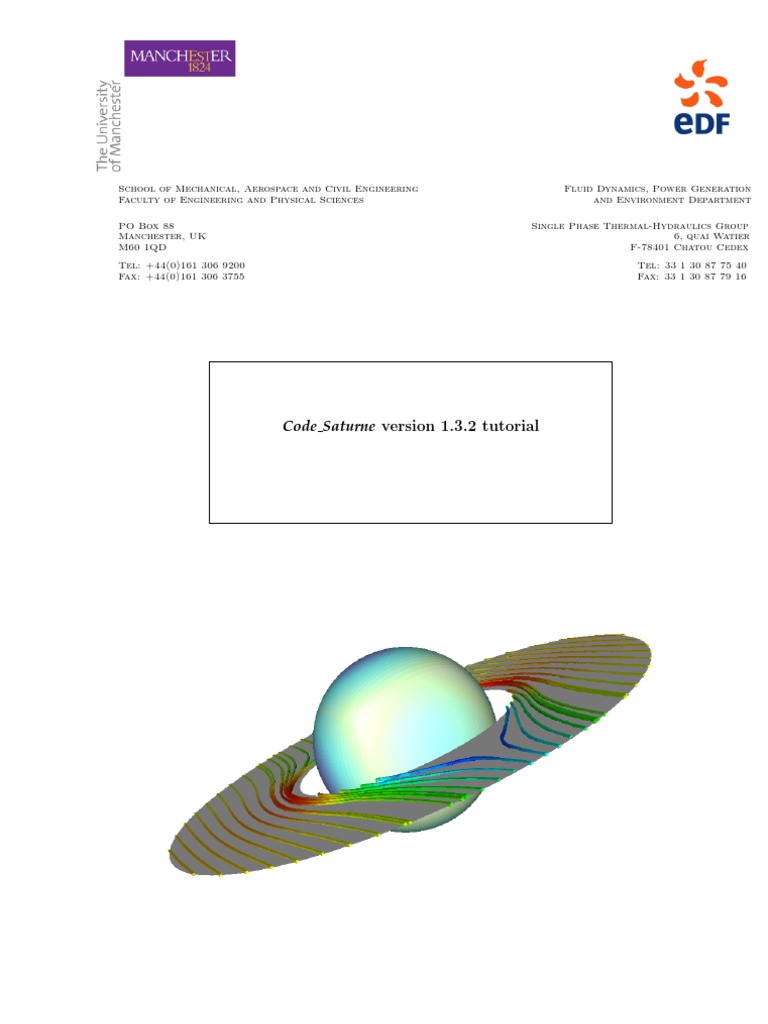 Code Saturne Tutorial Pdf Command Line Interface Fluid Dynamics