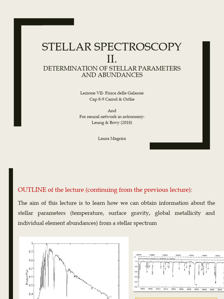Stellar SpectroscopyII | PDF | Spectral Line | Stars