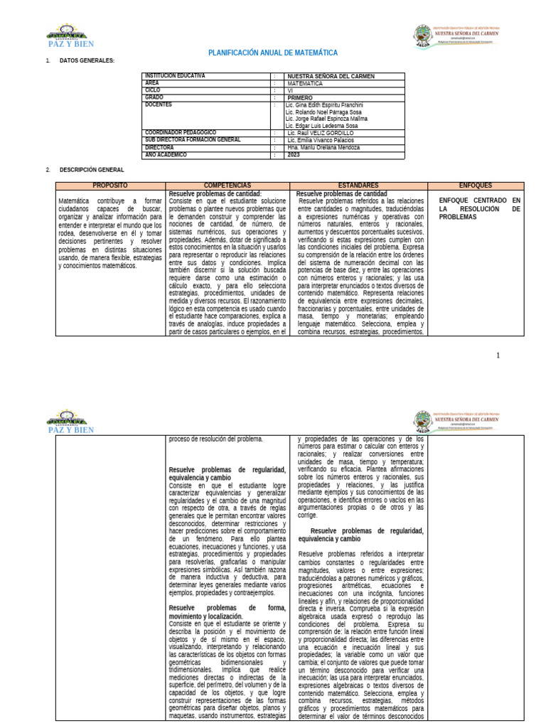 PLANIFICACIÓN ANUAL NSC-2023-1A,B,D | PDF