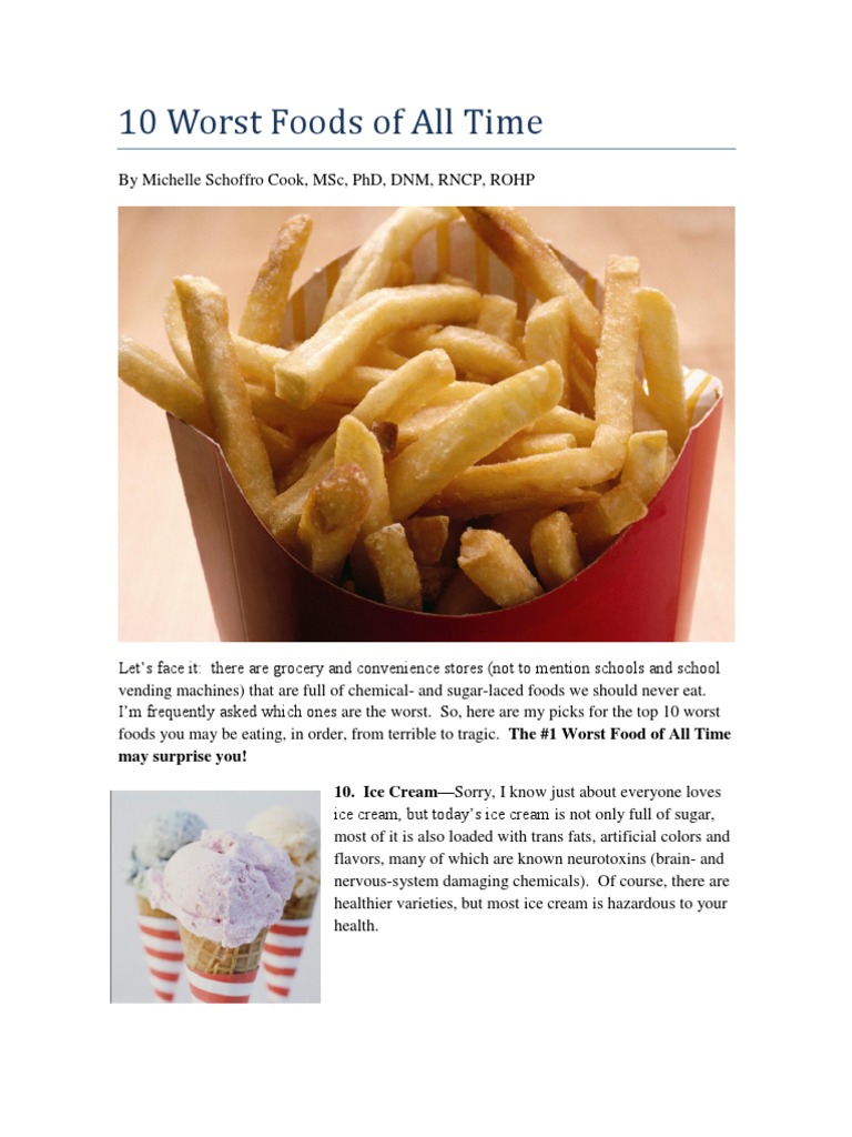 10 Worst Foods of All Time | PDF | French Fries | Bacon