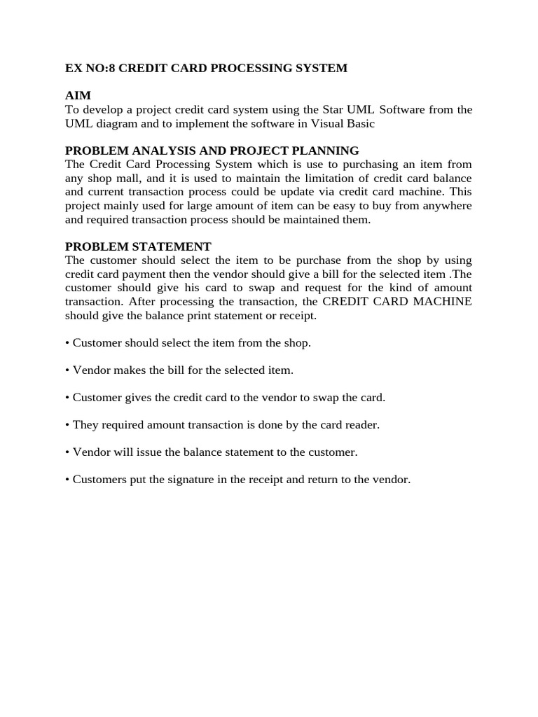 Credit Card Management System | PDF | Use Case | Credit Card