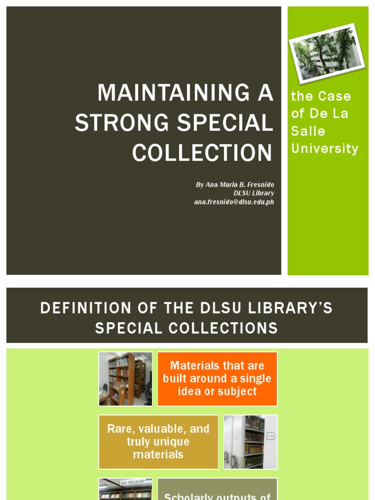 Maintaining A Strong Special Collection: The Case of DLSU | PDF ...