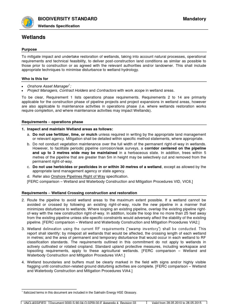 Wetland Crossing Mitigation Guidelines | PDF