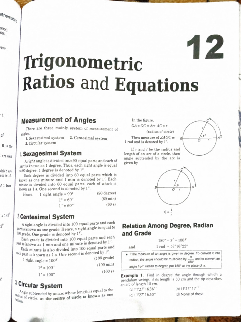 Trigonometry Ratios and Equatoins | PDF