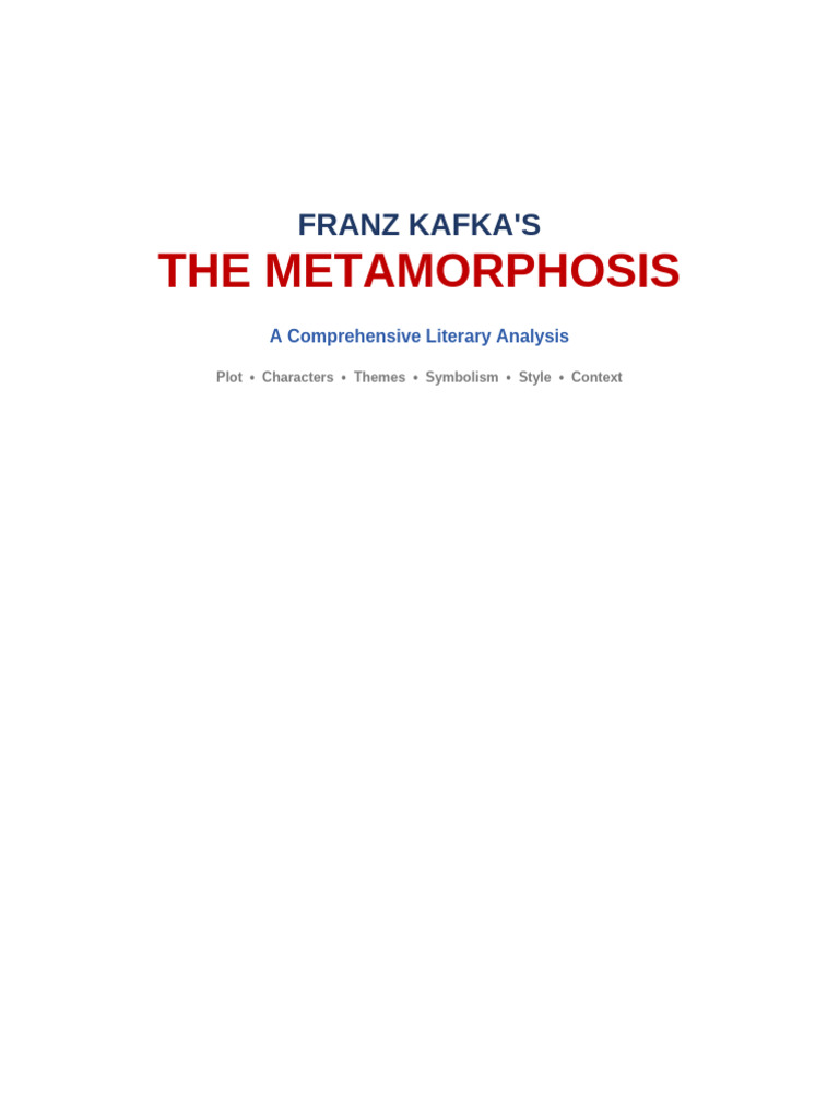 Metamorphosis Analysis | PDF | The Metamorphosis