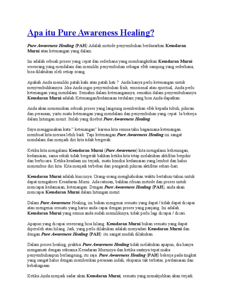Apa Itu Pure Awareness Healing | PDF