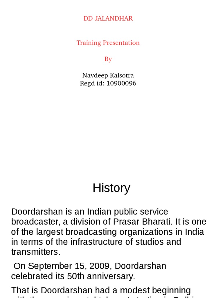 DD Jalandhar: Navdeep Kalsotra Regd Id: 10900096 | PDF | Digital ...