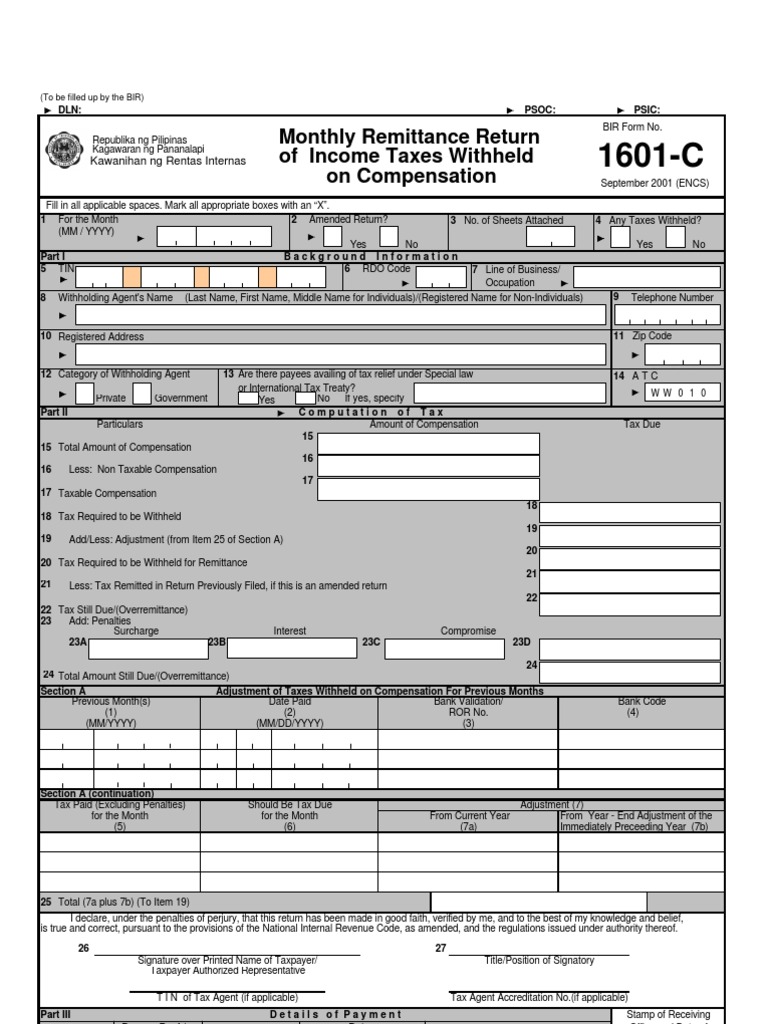 1601c | Withholding Tax | Internal Revenue Service