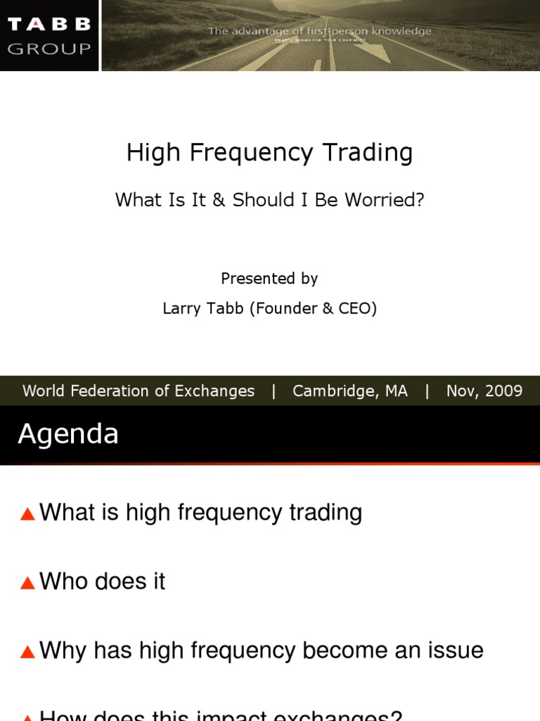 Larry TABB - HFT - Part 1 | PDF | High Frequency Trading | Hedge Fund
