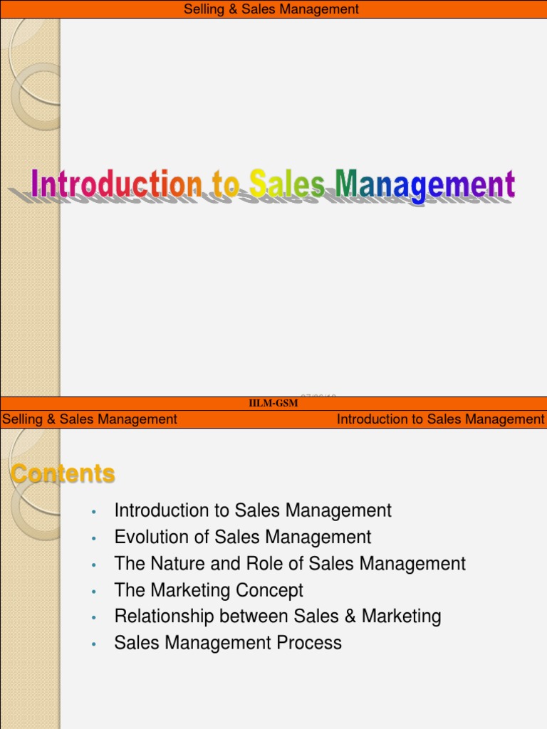 Sales Management: Concepts & Evolution | PDF | Sales | Strategic Management