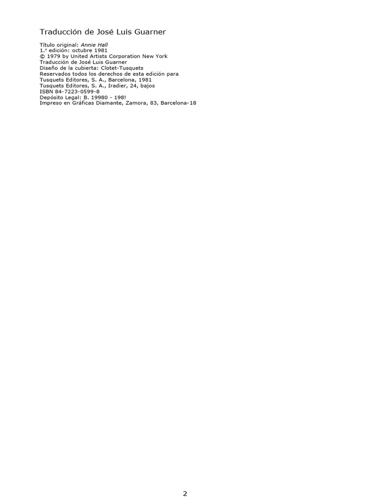 Guion Annie Hall | PDF