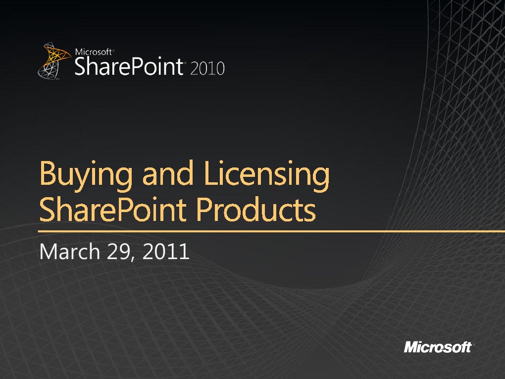 SharePoint Enterprise Licensing Deck - 14apr2011 | PDF | Share Point ...