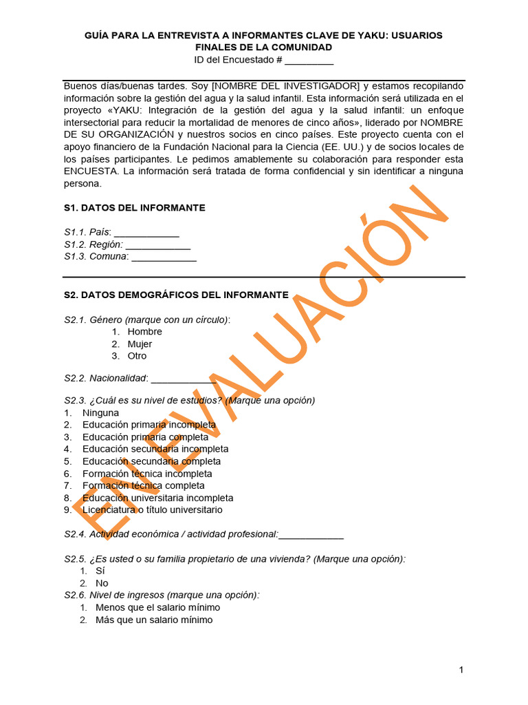 Dossier Instrumentos Proyecto Yaku Post Ajustes (E2) | PDF
