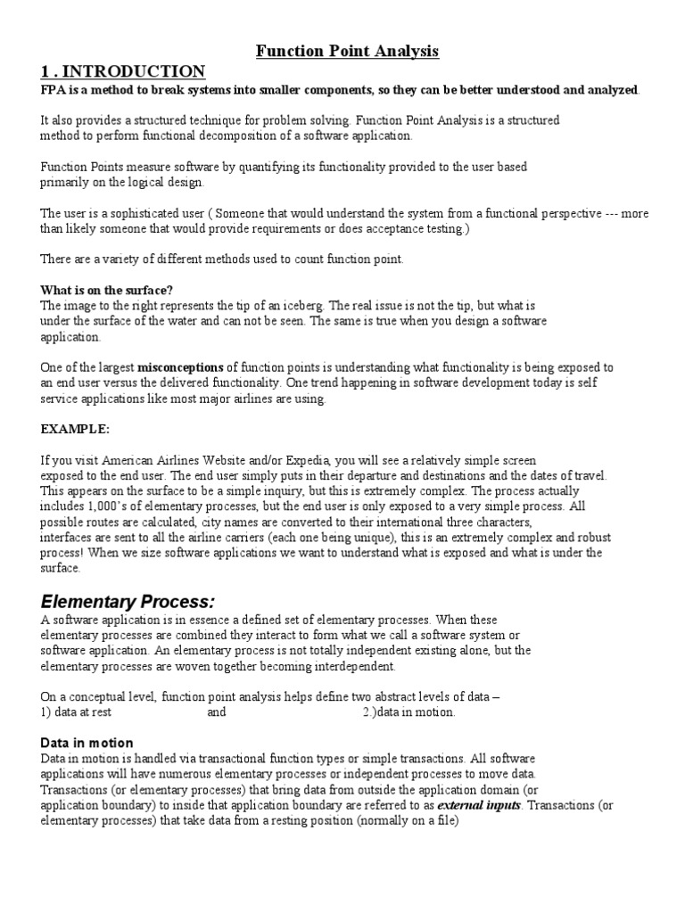 Function Point Analysis | PDF | Application Software | Function ...