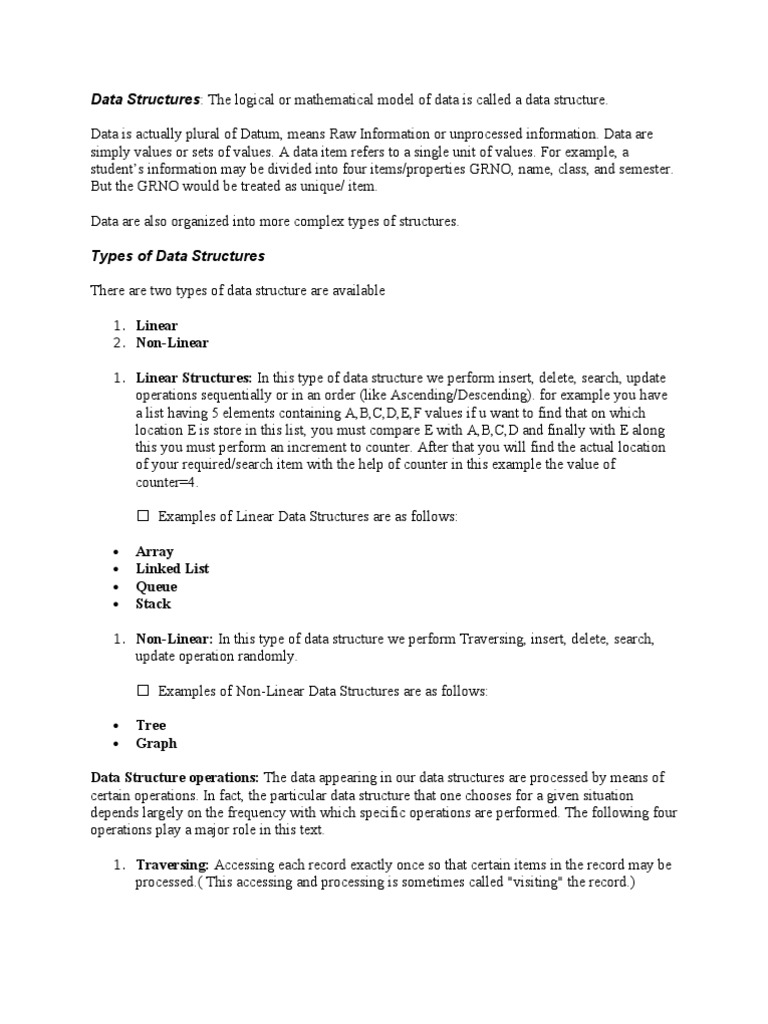 Data Structures Notes Pdf Queue Abstract Data Type Array Data Structure
