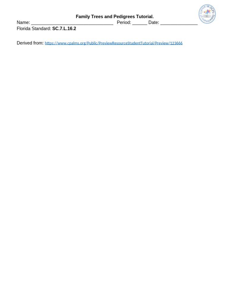 Family Tree and Pedigrees Tutorial. | PDF