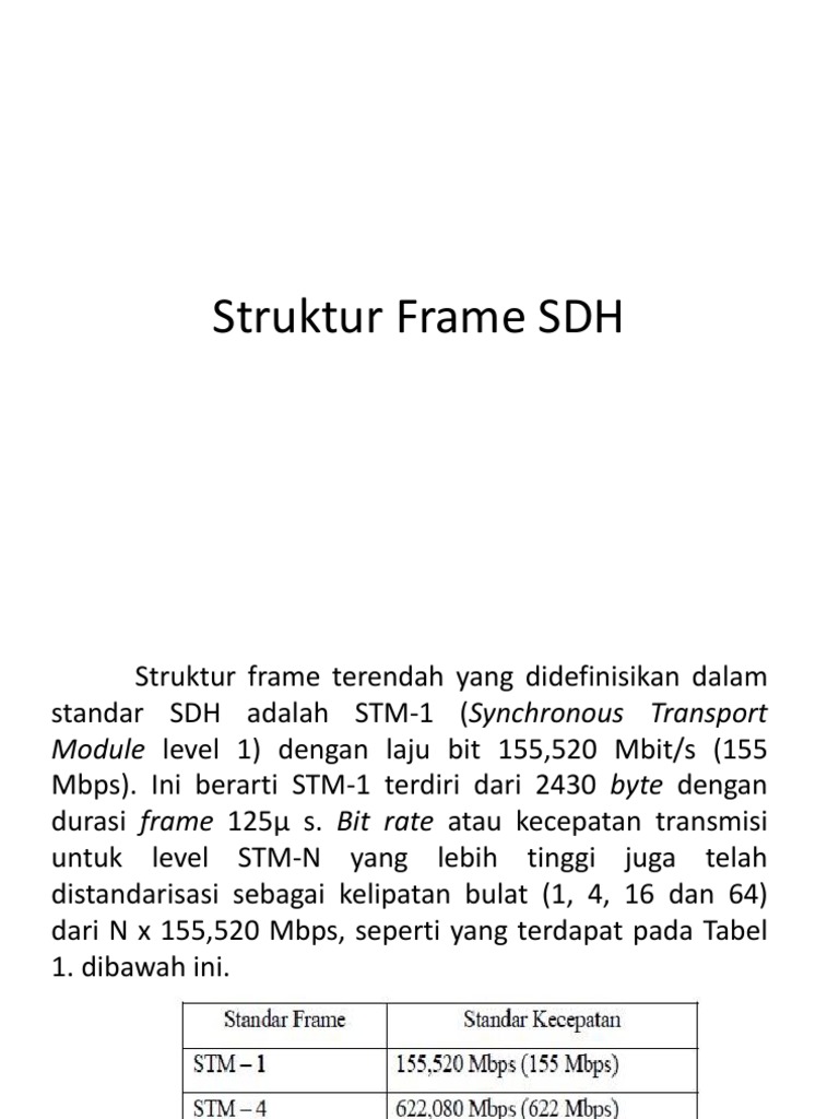 Struktur Frame SDH | PDF | Komputer