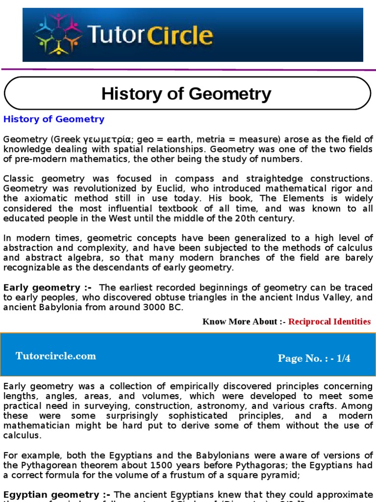 History of Geometry | PDF | Geometry | Space
