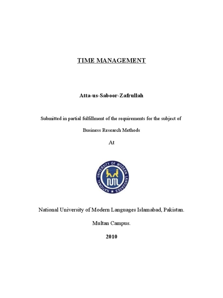 Effective Time Management Strategies | PDF | Cronbach's Alpha ...