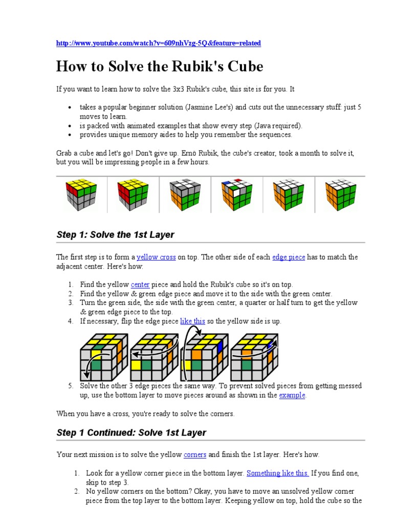 Rubik's Cube | PDF | Teaching Mathematics | Leisure